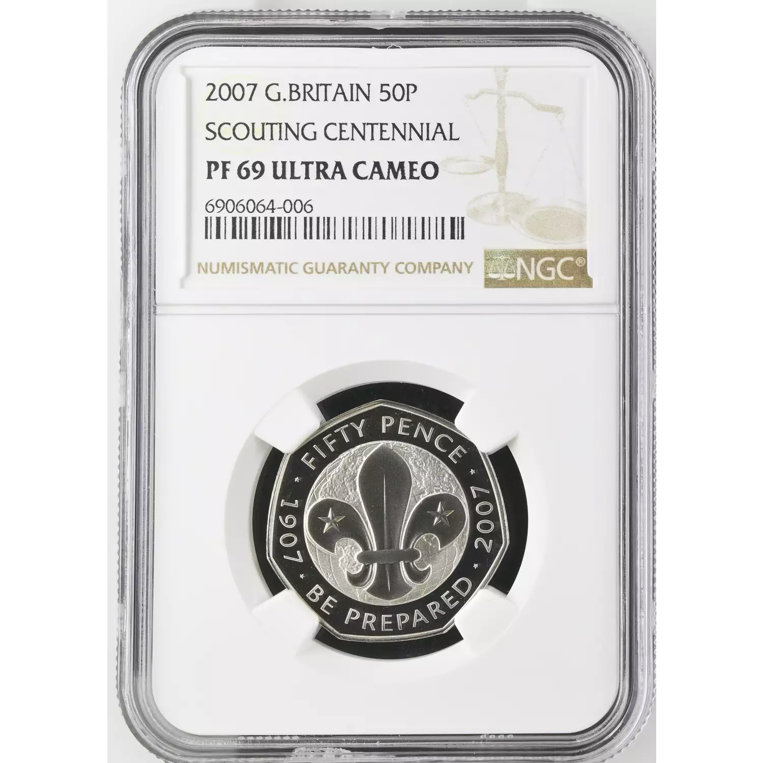 2007 GREAT BRITAIN Copper-Nickel 50 PENCE NGC PF-69 ULTRA CAMEO ...